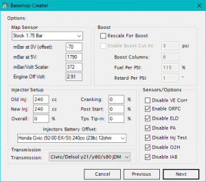Basemaps | Honda Tuning Suite